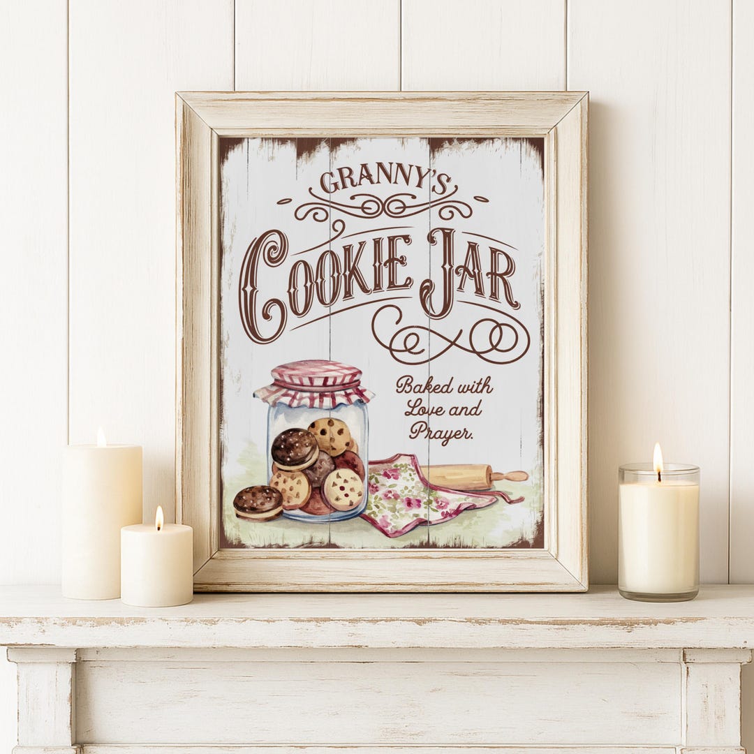 Granny’s Cookie Jar Sign Vintage Baking Kitchen Wall Art Printable ...