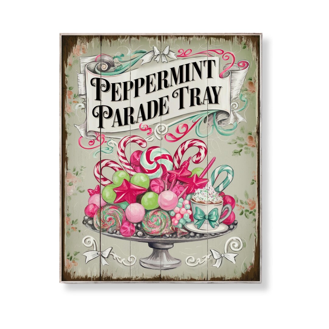 Peppermint Candy Sign: Retro Christmas Kitchen Decor (digital Download ...