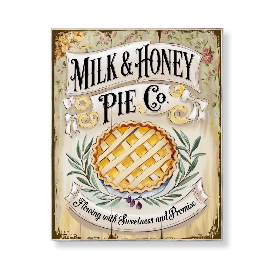Milk and Honey Pie Co Printable Wall Art Christian Kitchen Bible Verse ...