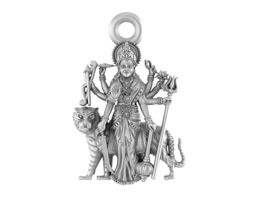 Goddess Durga Maa Silver Pendant (92.5% Purity) by Akshat Sapphire ...