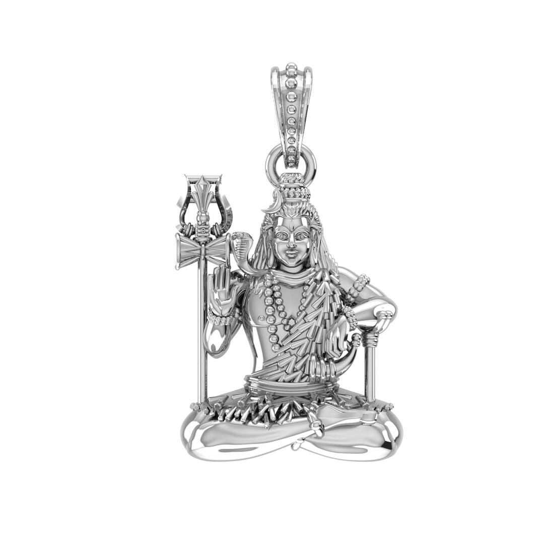 God Shiva Silver Pendant (92.5% Purity) by Akshat Sapphire Shiva Locket ...