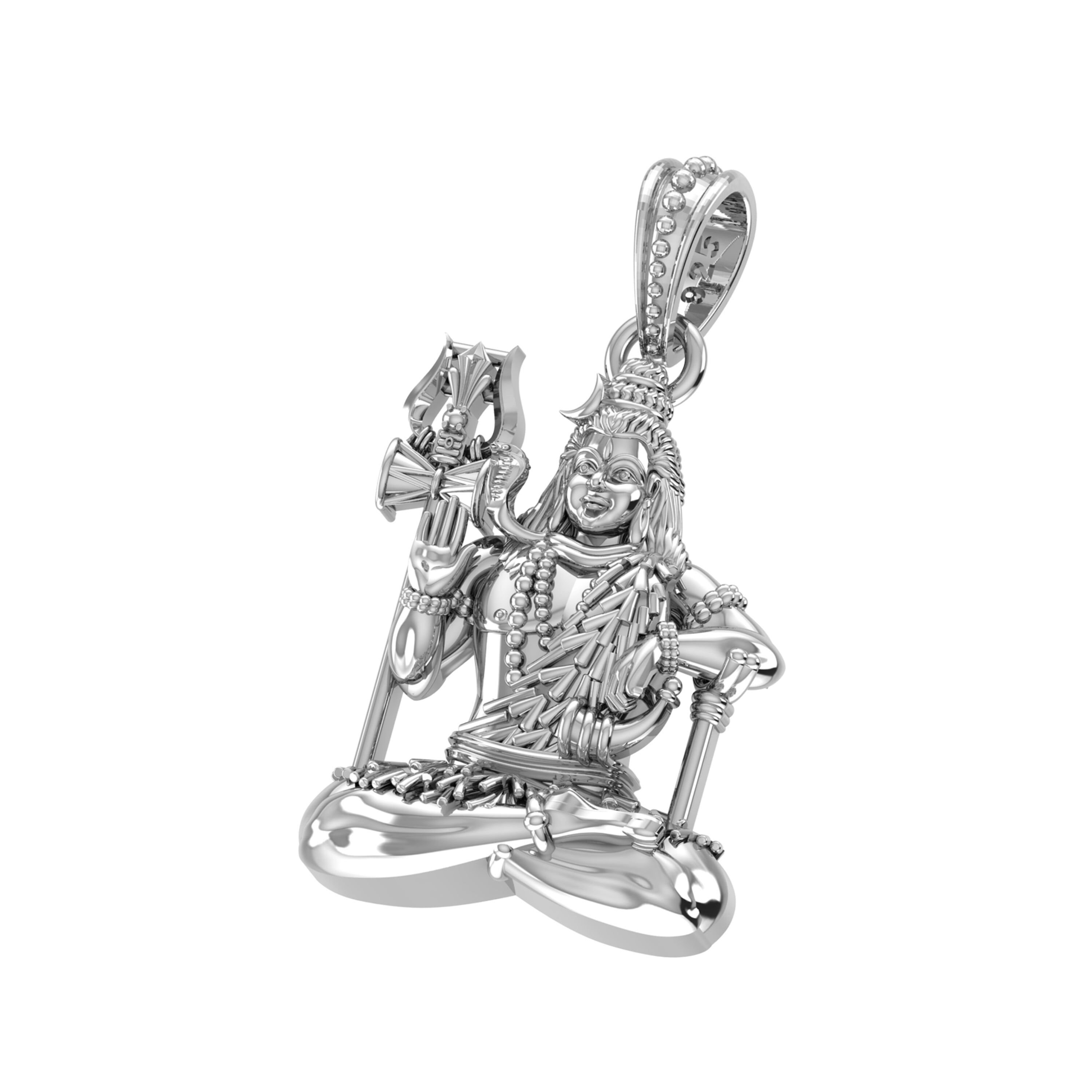 God Shiva Silver Pendant 92.5% Purity by Akshat Sapphire Shiva Locket ...