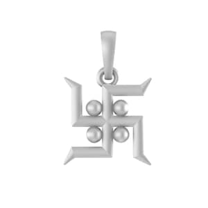 Spiritual Swastik Symbol Silver Pendant (92.5% Purity) by Akshat ...