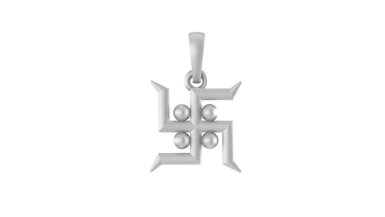 Spiritual Swastik Symbol Silver Pendant (92.5% Purity) by Akshat ...