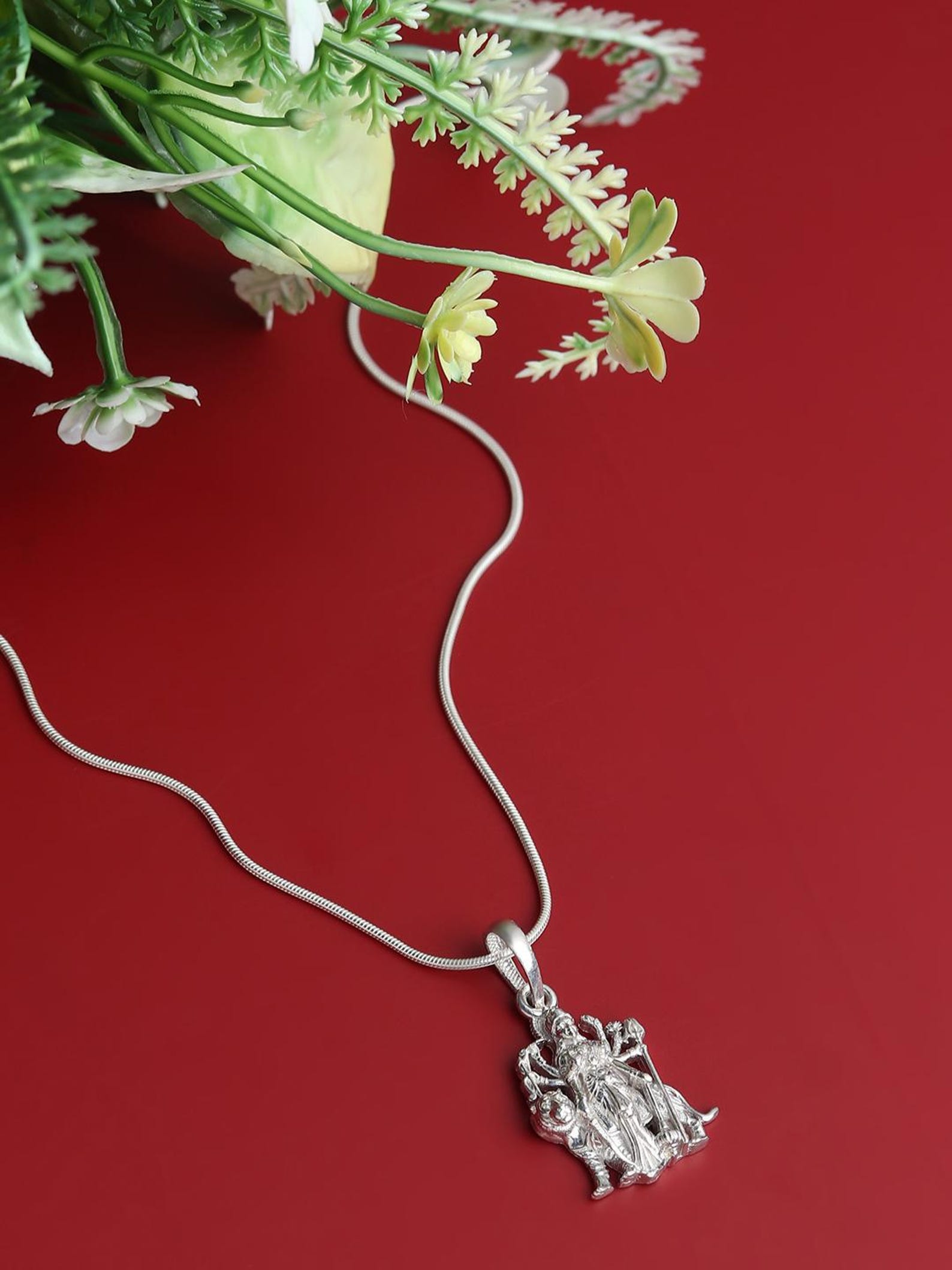 Goddess Durga Maa Silver Pendant (92.5% Purity) by Akshat Sapphire ...