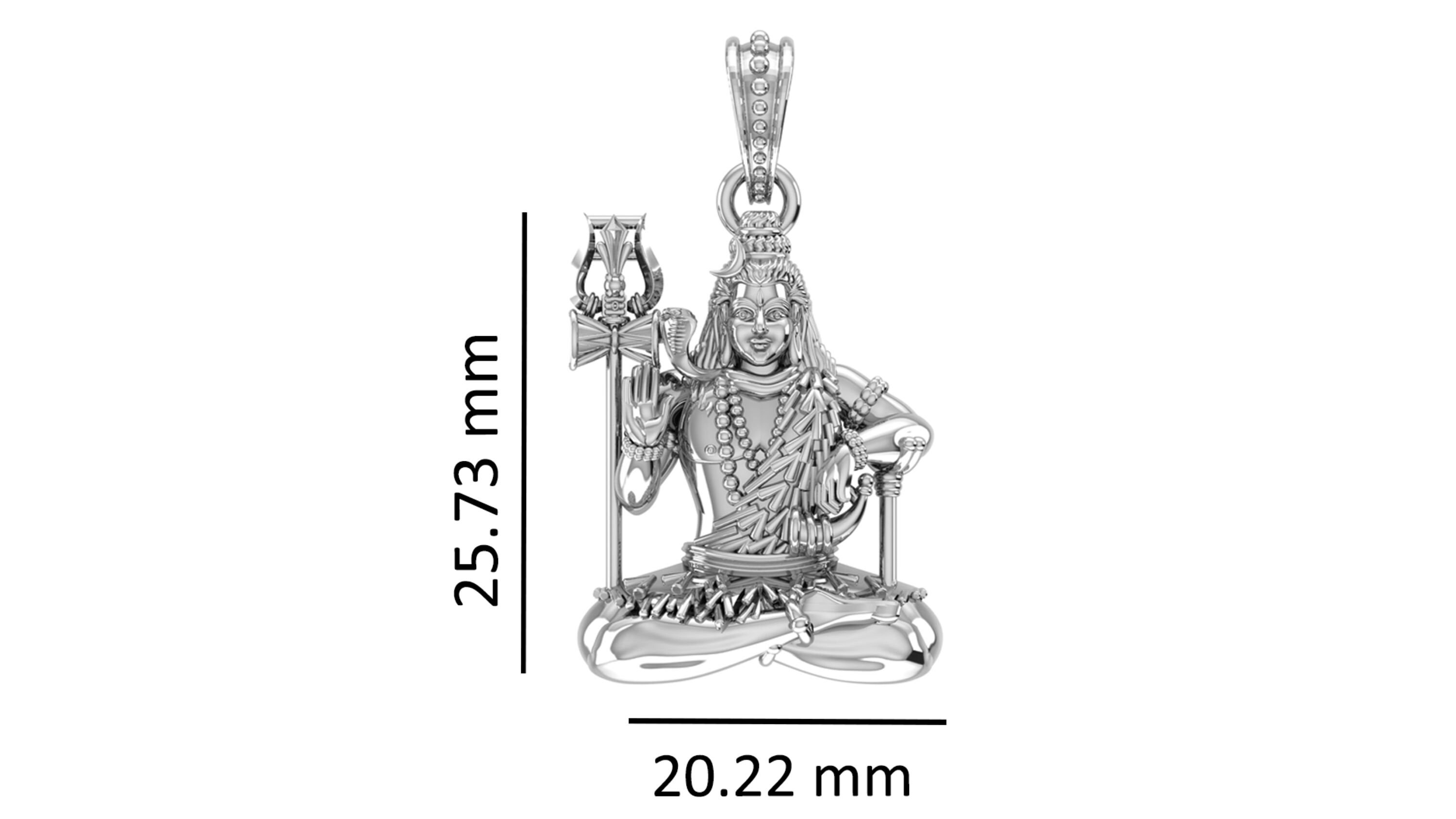 God Shiva Silver Pendant 92.5% Purity by Akshat Sapphire Shiva Locket ...