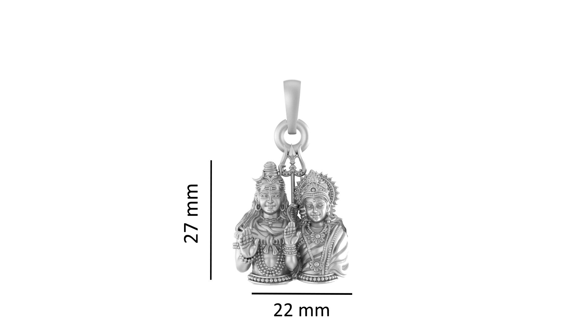 God Shiv Parvati Silver Pendant (92.5% Purity) by Akshat Sapphire Shiv ...