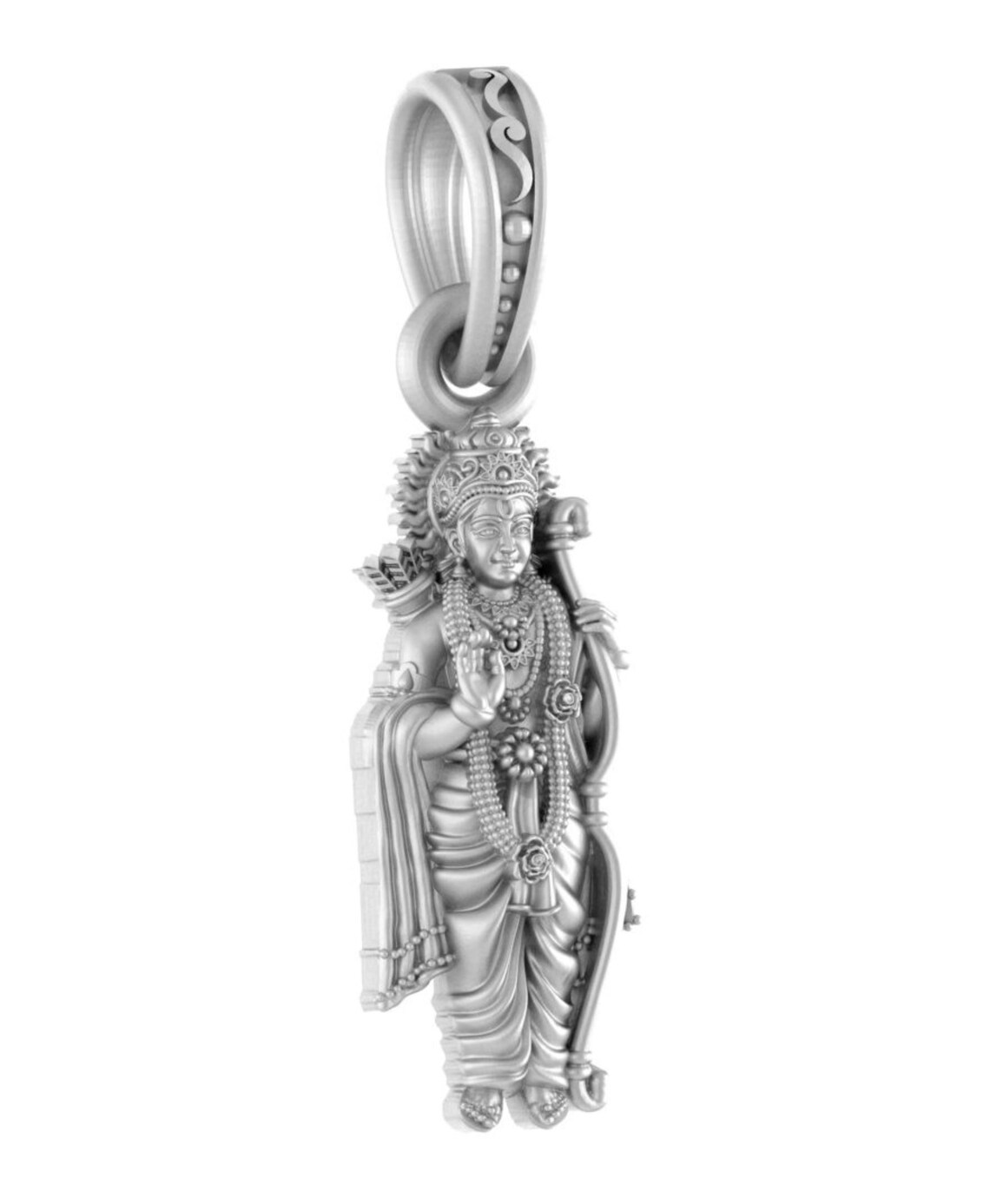 God Ram Silver Pendant (92.5% Purity) by Akshat Sapphire Ram Locket for ...