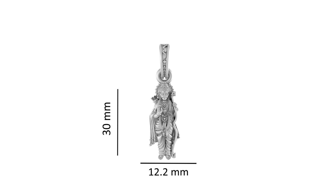 God Ram Silver Pendant (92.5% Purity) by Akshat Sapphire Ram Locket for ...