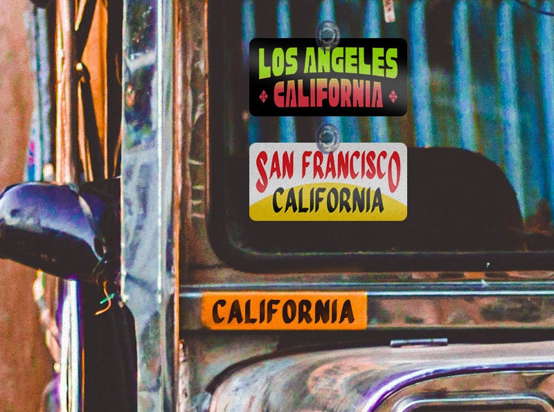 California USA Jeepney Signboards | Filipino Inspired Digital Print Set ...