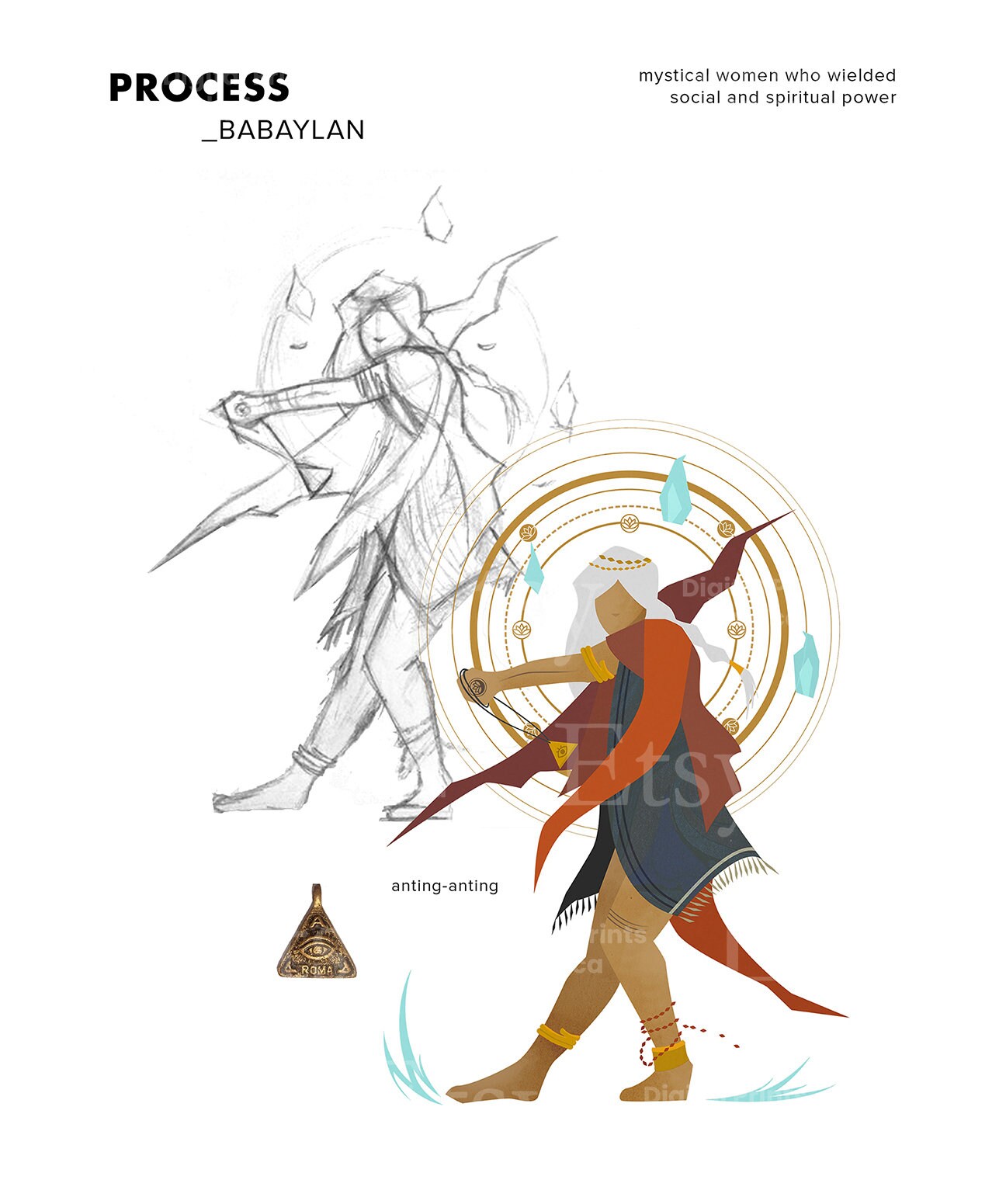 Babaylan Filipino Inspired Digital Print Filipino Art Geometric ...