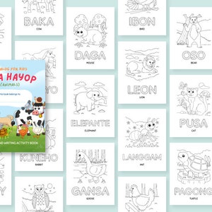 Mga Hayop | Learn Filipino Tagalog | Bilingual Workbook for Kids ...