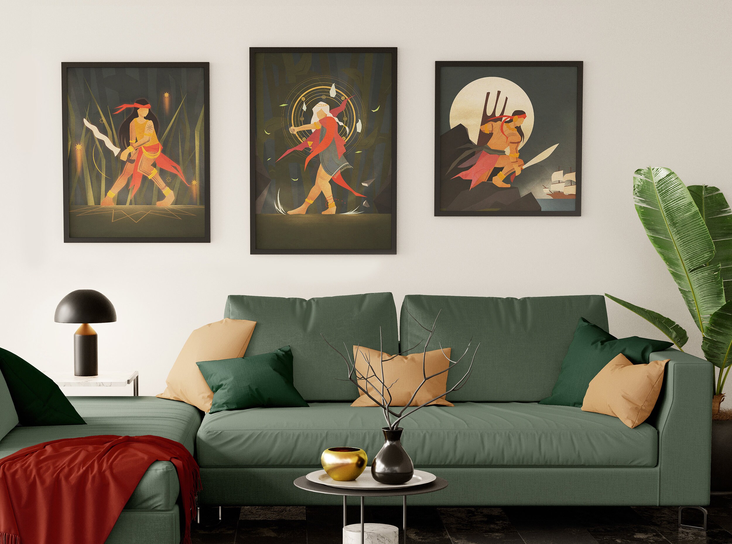 Pre-colonial Filipino Inspired Digital Print Set Filipino Art Geometric ...