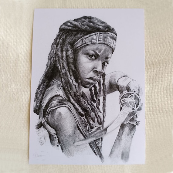 Michonne the Walking Dead A5 Prints/prints Portrait Series - Etsy
