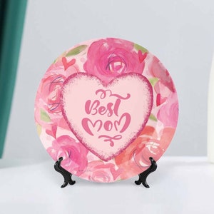 Best Mom Plate Mothers Day Plaque Ceramic Plate Gift for Her Wall ...