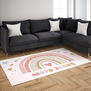 Boho Rainbow Nursery Rug, Personalized Baby Shower Gift, Custom Baby ...