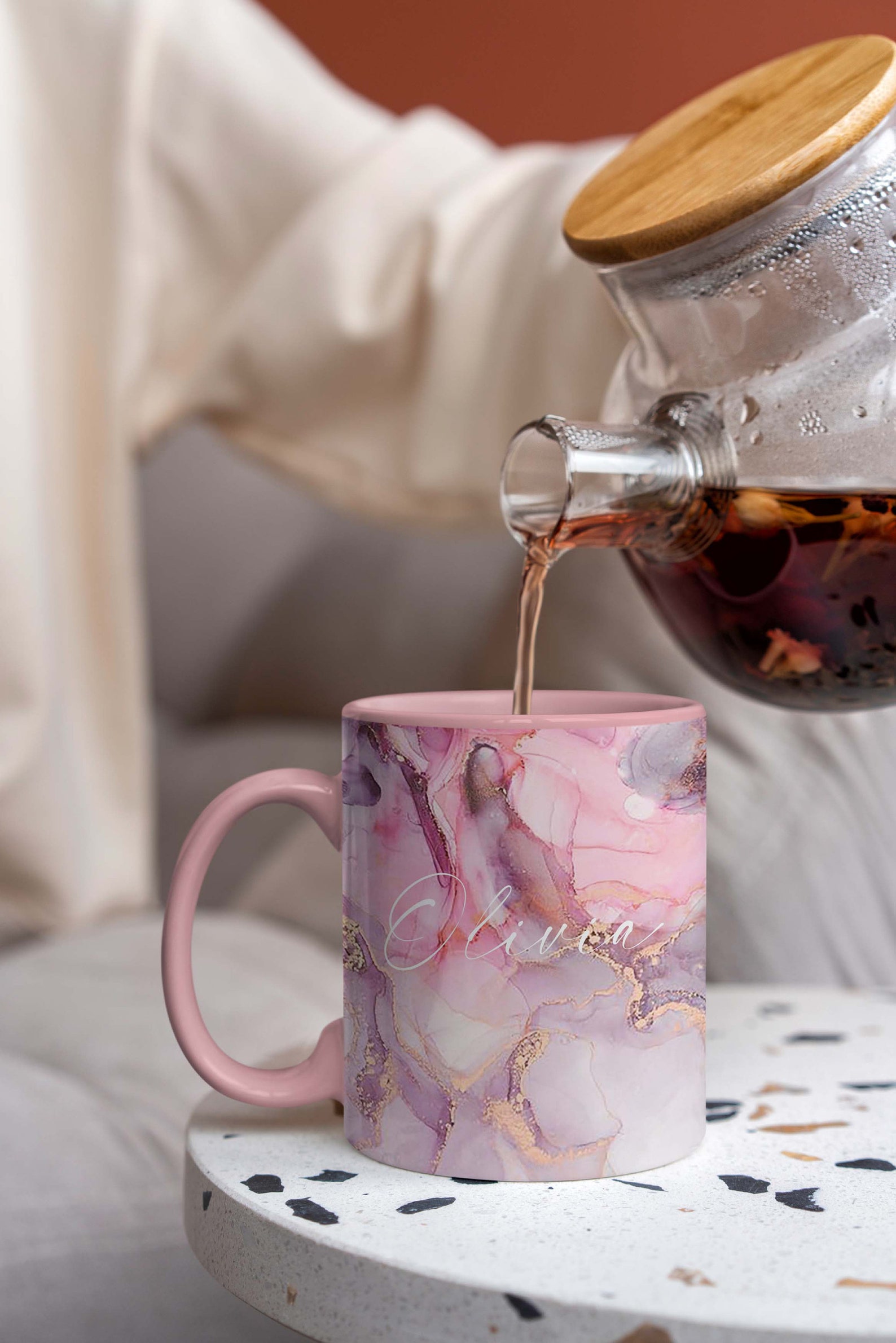 Pink Marble Mug Custom Signature Mug Personalised Mug - Etsy