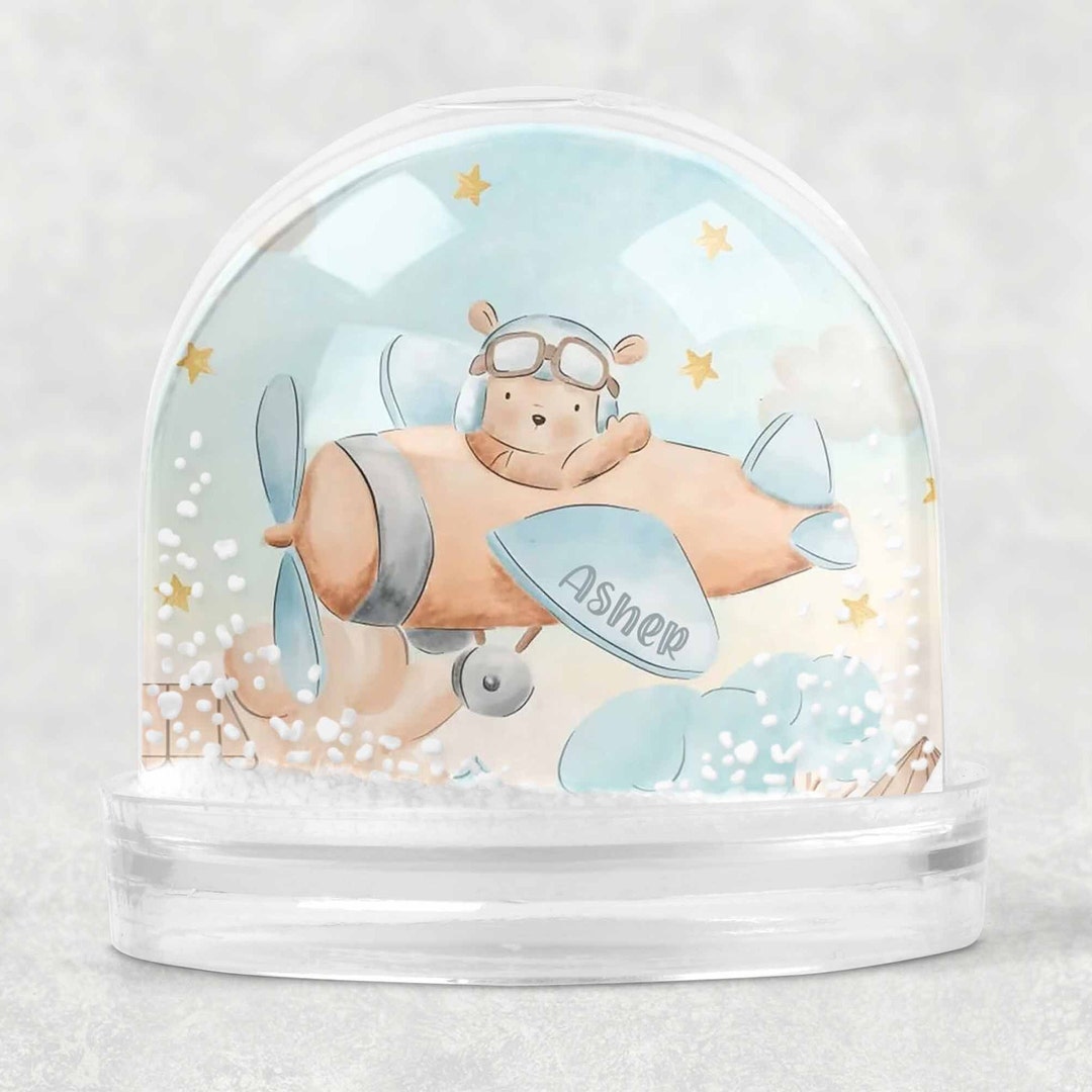 Little Aviator Pilot Plane Snow Globe, Nursery Decor for Kids Room - Etsy
