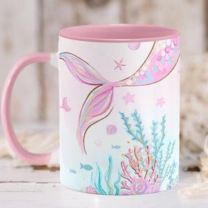 Little Mermaid Mug Custom Name Coffee Mug Personalised Mug for Kids Tea ...