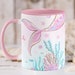Little Mermaid Mug Custom Name Coffee Mug Personalised Mug for Kids Tea ...