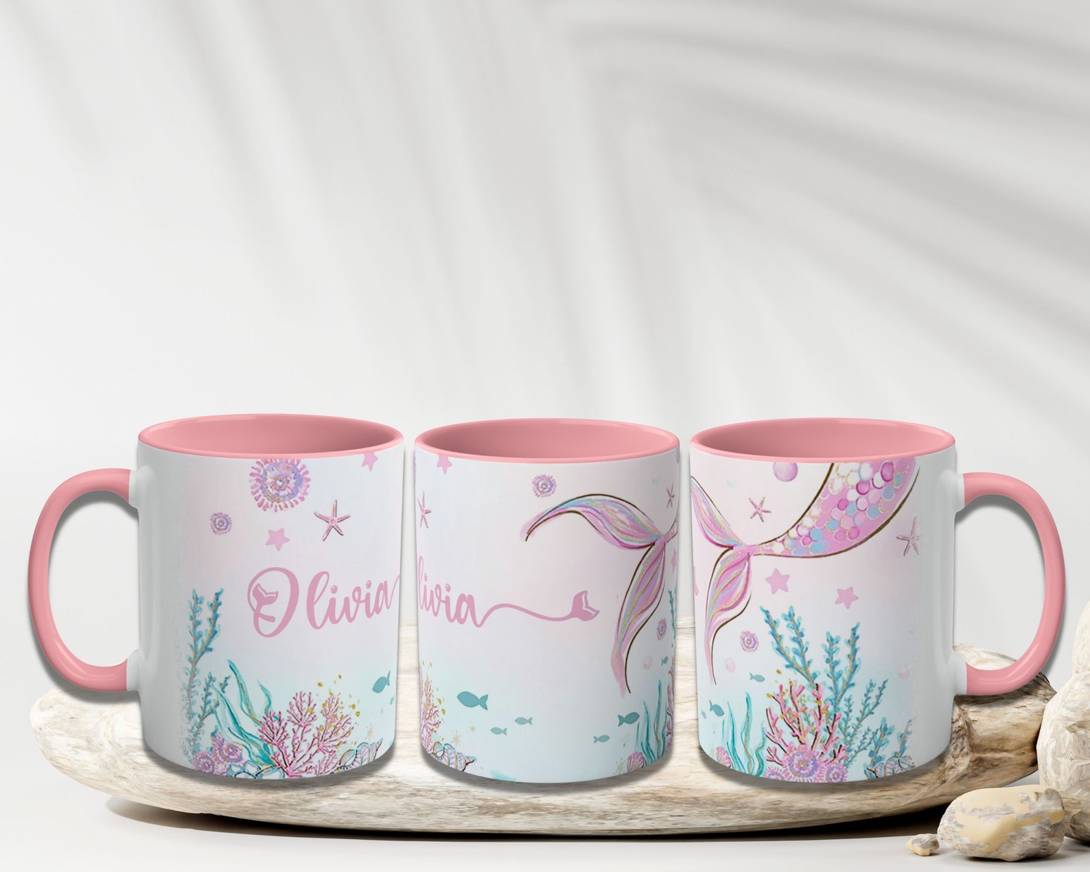 Little Mermaid Mug Custom Name Coffee Mug Personalised Mug for Kids Tea ...