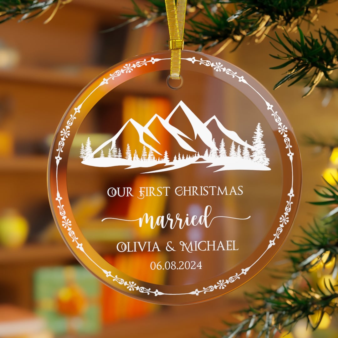 Mountain Our First Christmas Married Ornament Wedding Gift Mr and Mrs ...