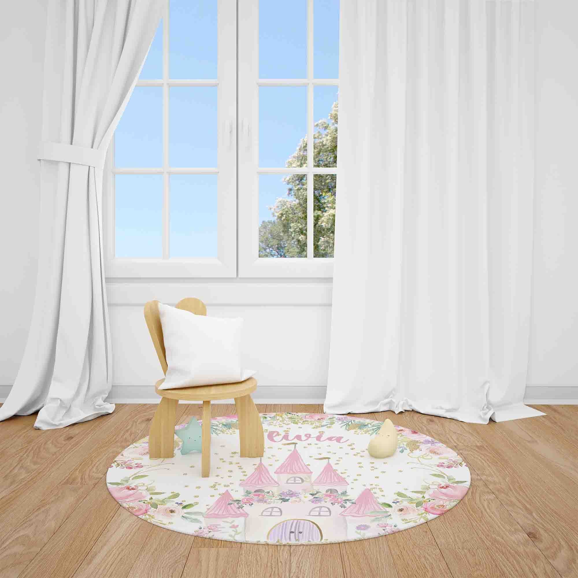 Princess Castle Nursery Rug Fairytale Kids Carpet Pink - Etsy