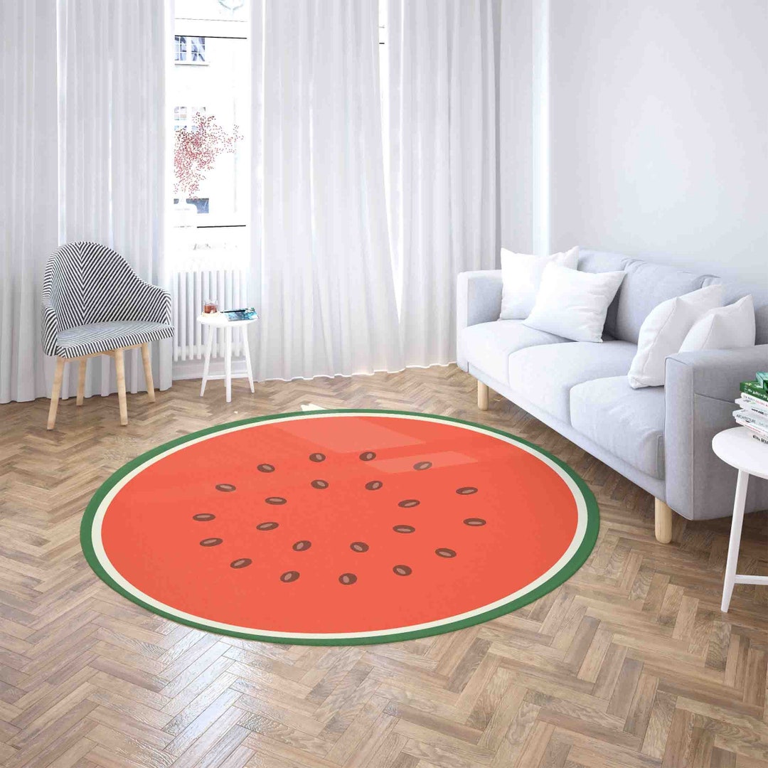Watermelon Slice Carpet, Summer Fruit Round Rug, Summer Home Decor ...