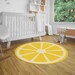 Lemon Slice Rug, Yellow Fruits Carpet, Fruit Lover Gift, Fun Food Home ...