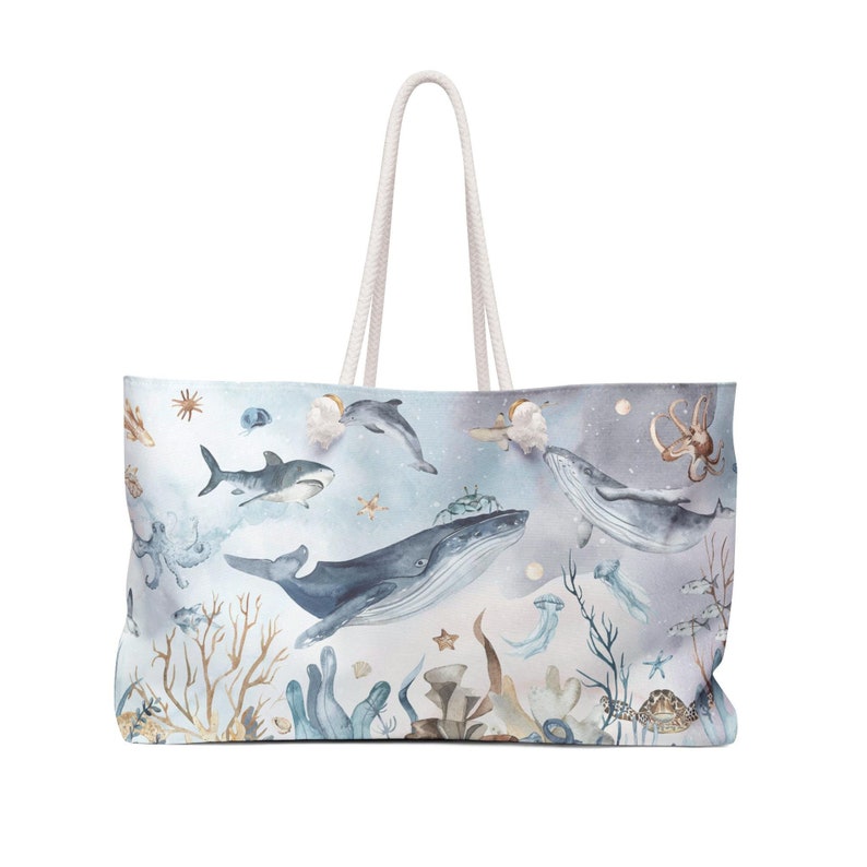 Ocean Weekender Bag Sea Animals Bag Under the Sea Tote Bag Whale Lover ...