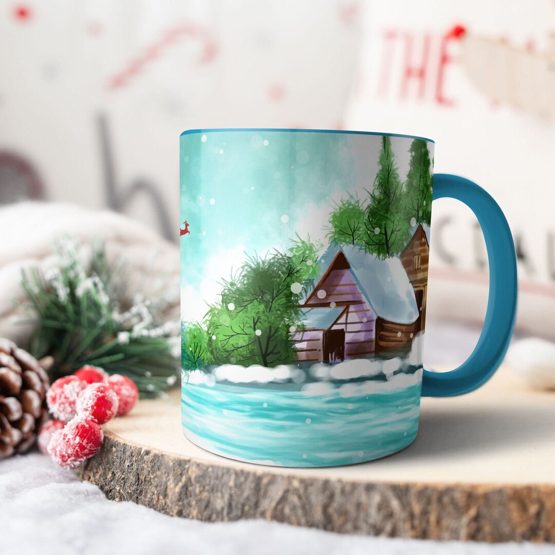 Winter Lake Life Mug, Personalised Christmas Mug, Tea Cup Coffee Mug ...