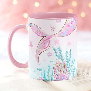 Little Mermaid Mug Custom Name Coffee Mug Personalised Mug for Kids Tea ...