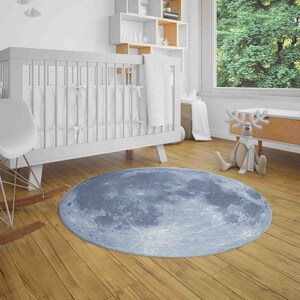 Full Moon Rug 3D Blue Moon Carpet Moon Phase Mat Universe Space Home ...