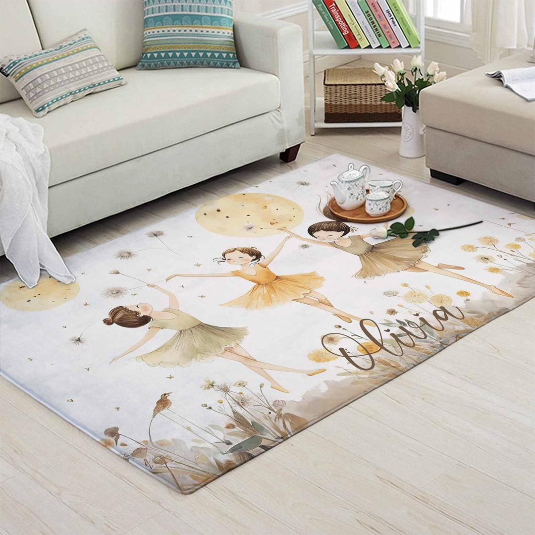 Little Ballerina Rug Ballet Girl Nursery Carpet Swan Lake Dancer Gift ...