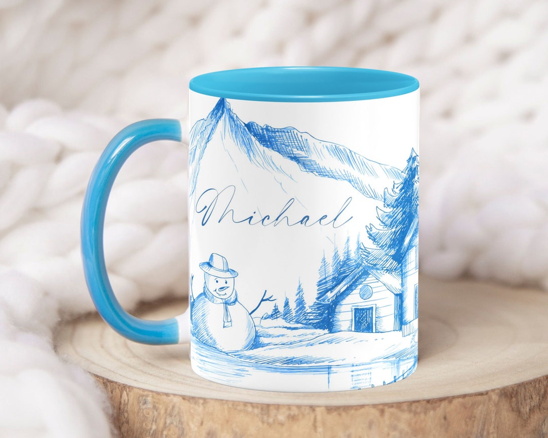 Winter Scene Mug, Custom Signature Mug, Personalised Mug, Coffee Tea ...