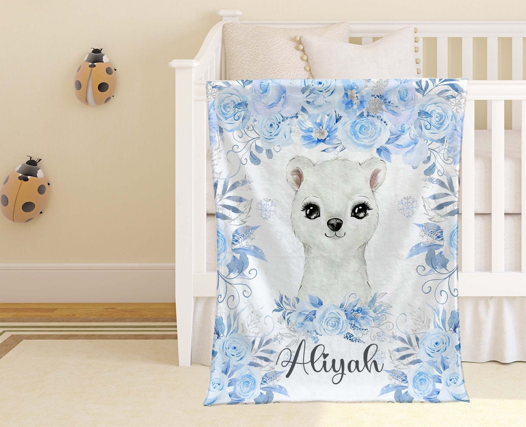 Polar Bear Baby Blanket Personalized Baby Bear Blanket Arctic - Etsy