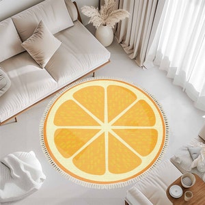 Orange Slice Rug, Summer Fruits Carpet, Fruit Lover Gift, Funny Food ...