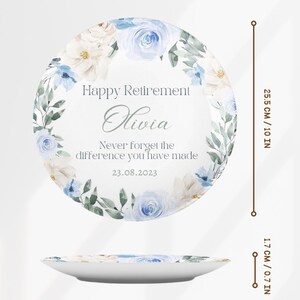 Personalized Retirement Plate Gift, Floral Ceramic Keepsake - Etsy