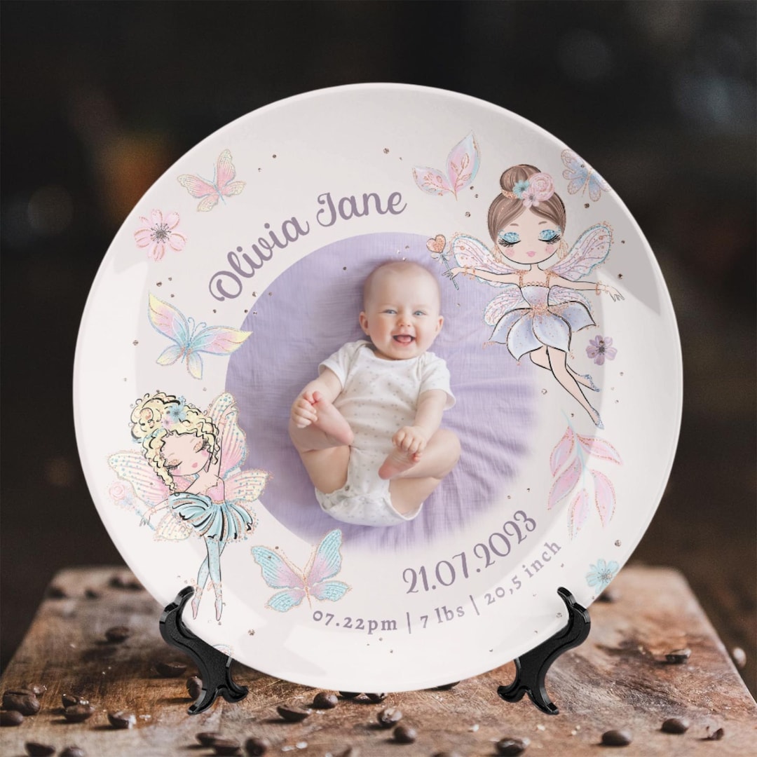 Newborn Gift Custom Photo Plate for Kids Personalized Ceramic Plate ...