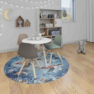 Sea Turtle Rug Sea Animals Carpet Ocean Lover Home Decor Nursery Kids ...