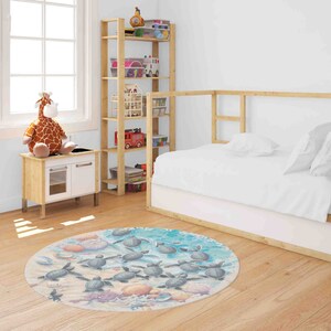 Sea Turtle Rug Sea Animals Carpet Ocean Lover Home Decor Nursery Kids ...