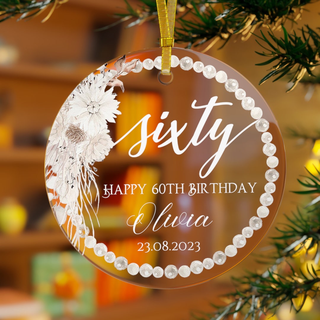 60th Birthday Gift Personalized Sixty Milestone Birthday Ornament 60 ...