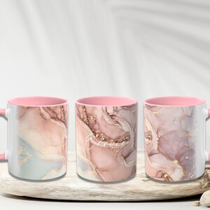 Custom Name Mug, Pink Marble Mug, Personalised Mug, Coffee Tea Cup for ...