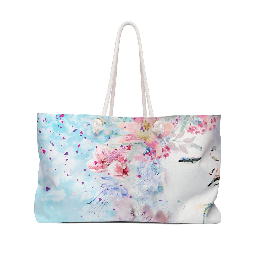 Floral Girl Weekender Bag Beach Tote Bag - Etsy