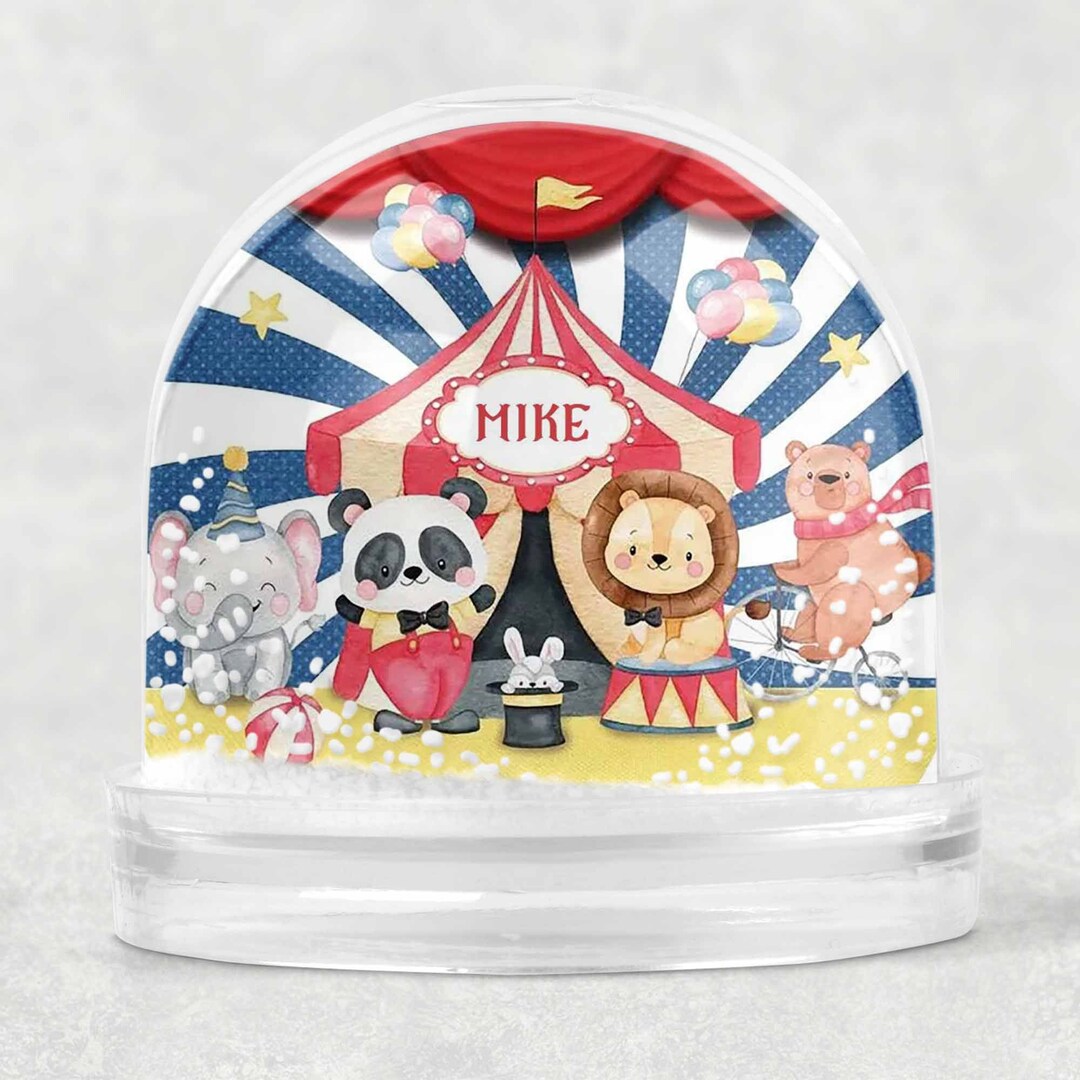 Circus Animals Snow Globe Carnival Nursery Kids Christmas Gift Newborn ...
