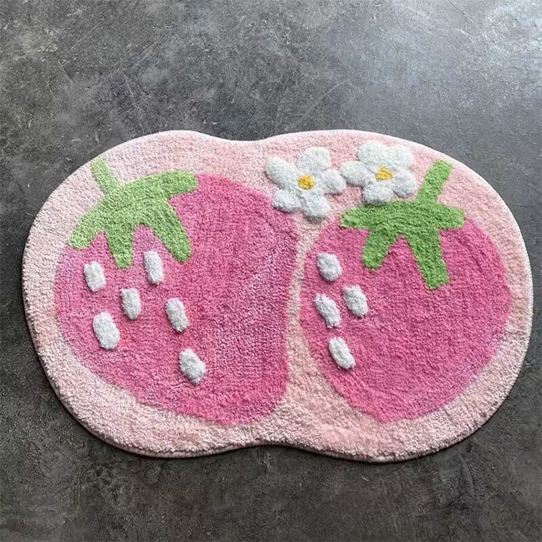 Strawberry Rug Fruit Carpet Area Rug Bedside Rugs Kitchen Mat - Etsy