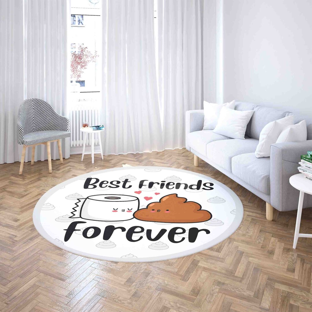 Funny Toilet Paper & Poop Emoji Round Rug, Bathroom Mat - Etsy