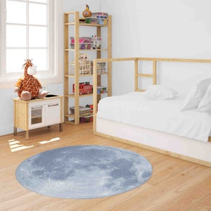 Full Moon Rug 3D Blue Moon Carpet Moon Phase Mat Universe Space Home ...