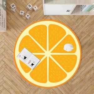 Orange Slice Rug, Summer Fruits Carpet, Fruit Lover Gift, Funny Food ...