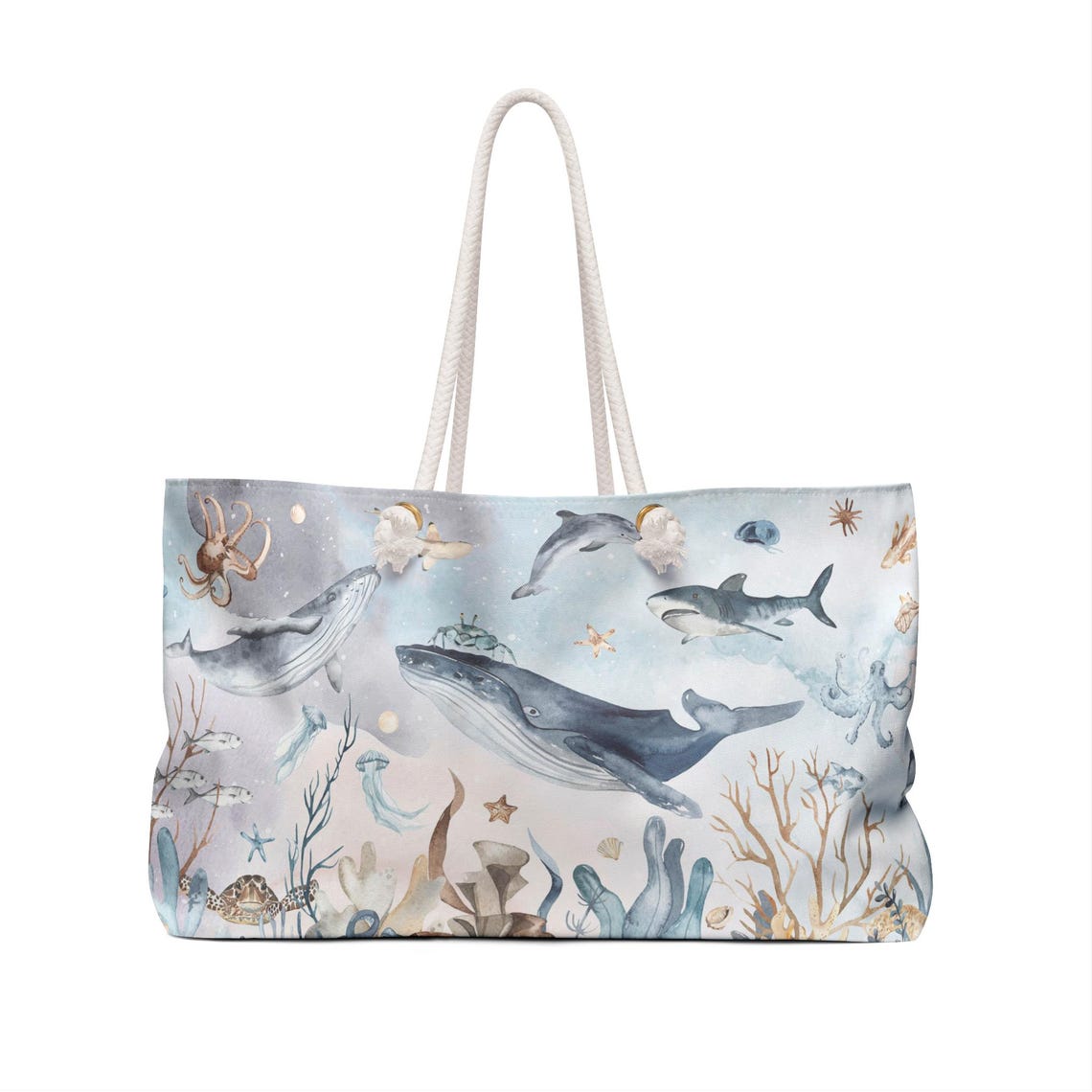 Ocean Weekender Bag Sea Animals Bag Under the Sea Tote Bag Whale Lover ...